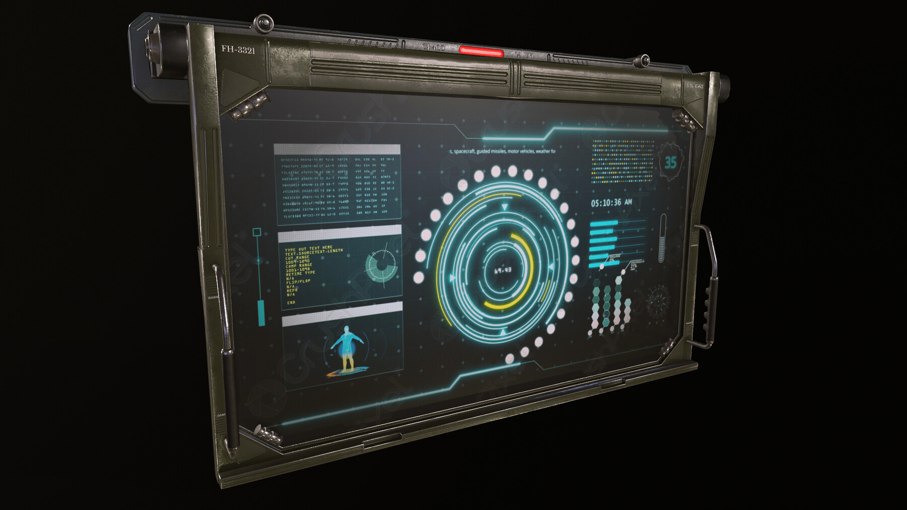 ArtStation - control panel screen - scifi panel Vol 01 3D model | Game ...