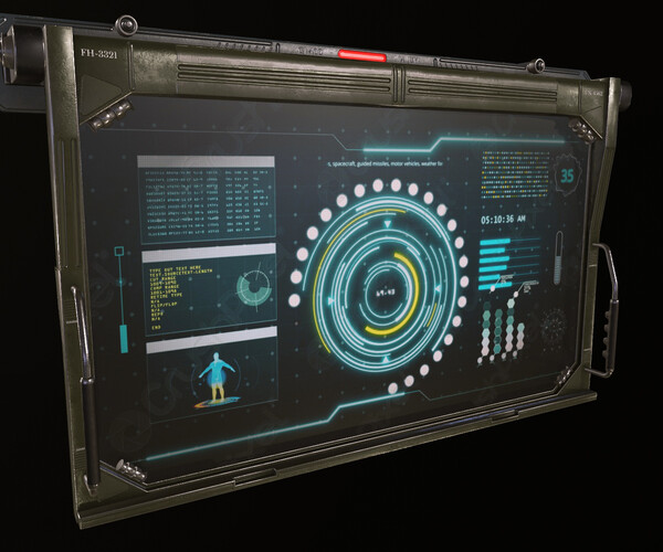 ArtStation - control panel screen - scifi panel Vol 01 3D model | Game ...