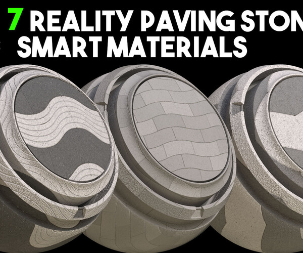 ArtStation - 7 High Quality Paving Stone Smart Materials / .spsm ...