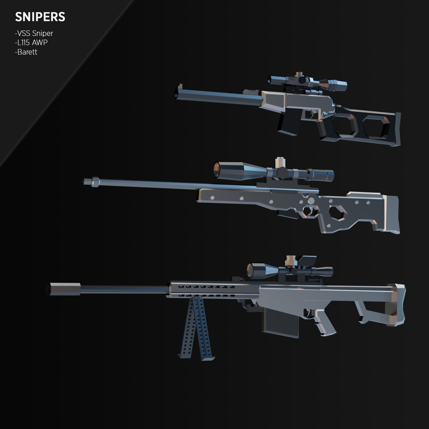 ArtStation - Low-Poly Weapon Assets | Game Assets