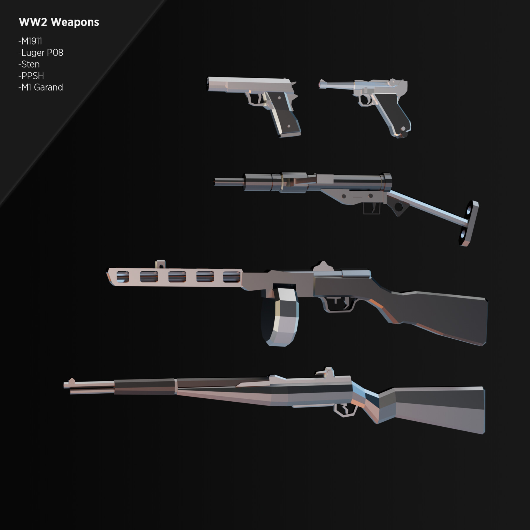 ArtStation - Low-Poly Weapon Assets | Game Assets