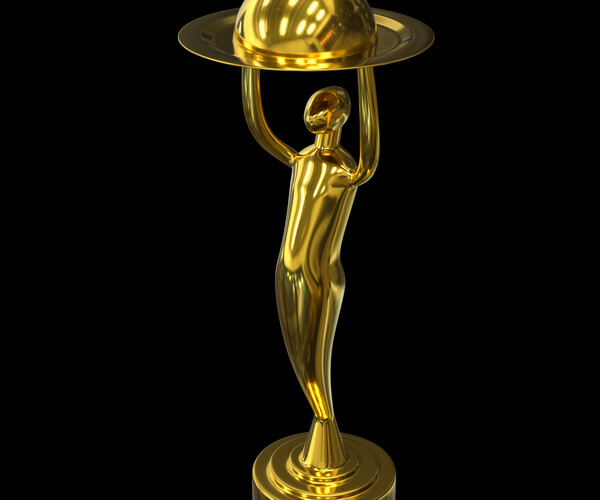 ArtStation - Golden Foodie Chef Trophy 3D model, Golden Foodie Chef ...