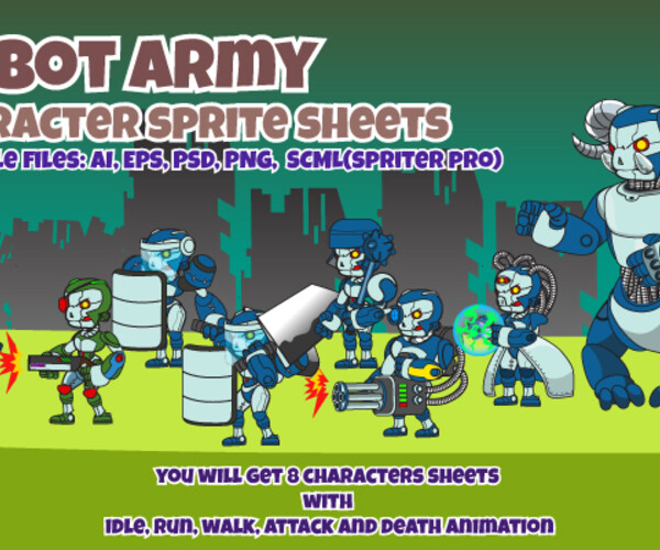 ArtStation - horde robot sprites | Game Assets