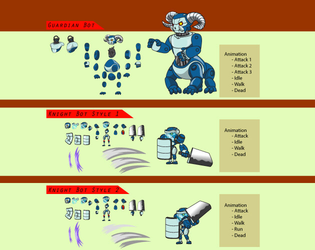 ArtStation - horde robot sprites | Game Assets