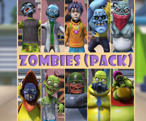 ArtStation - Cartoon Zombies (Pack) | Game Assets