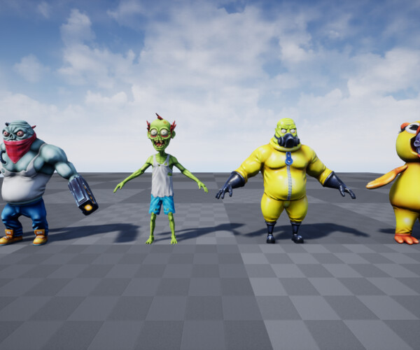 ArtStation - Cartoon Zombies (Pack) | Game Assets