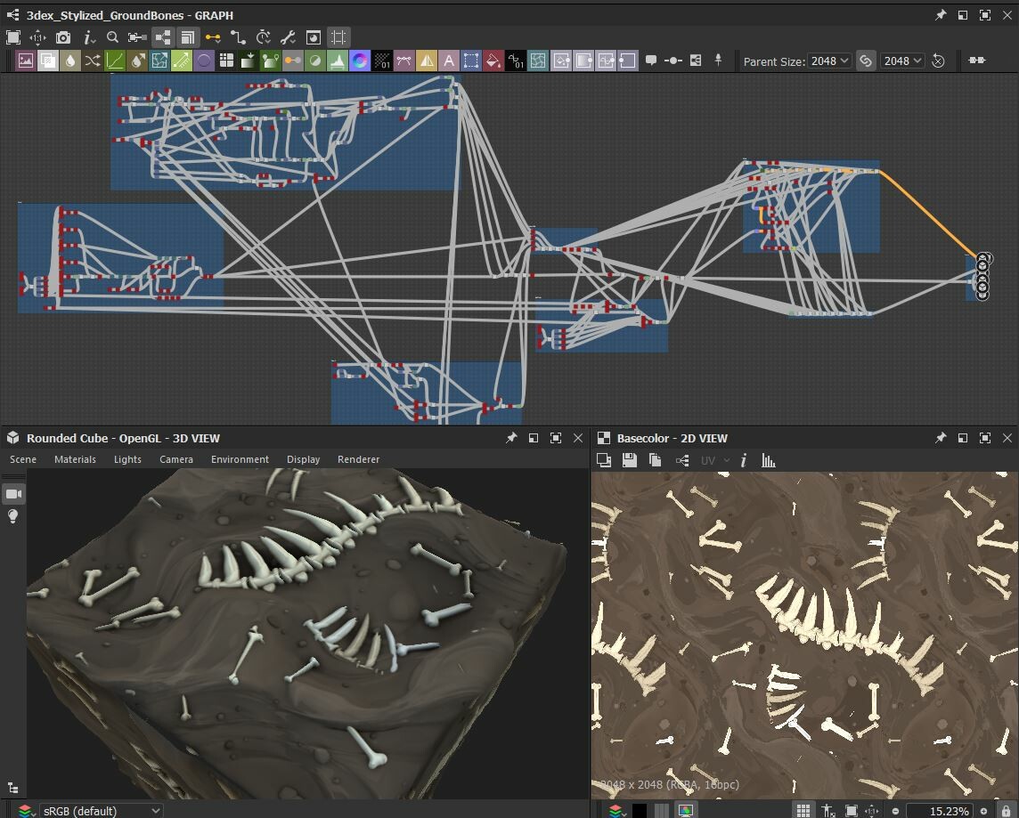 ArtStation - Stylized Ground with Bones - Substance 3D Designer | Game ...