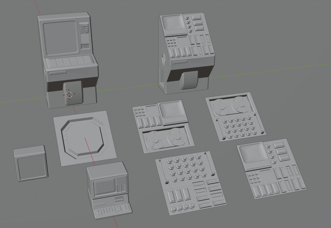 ArtStation - Low Poly Retro Computers | Game Assets