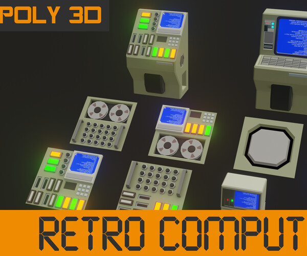 ArtStation - Low Poly Retro Computers | Game Assets