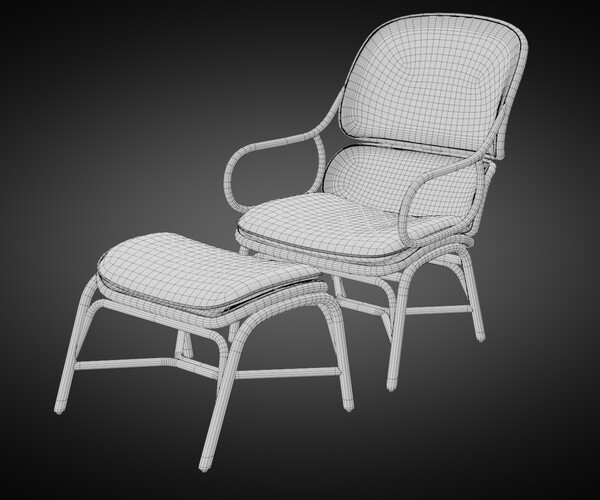 ArtStation - Expormim Frames Armchair with ottoman | Resources