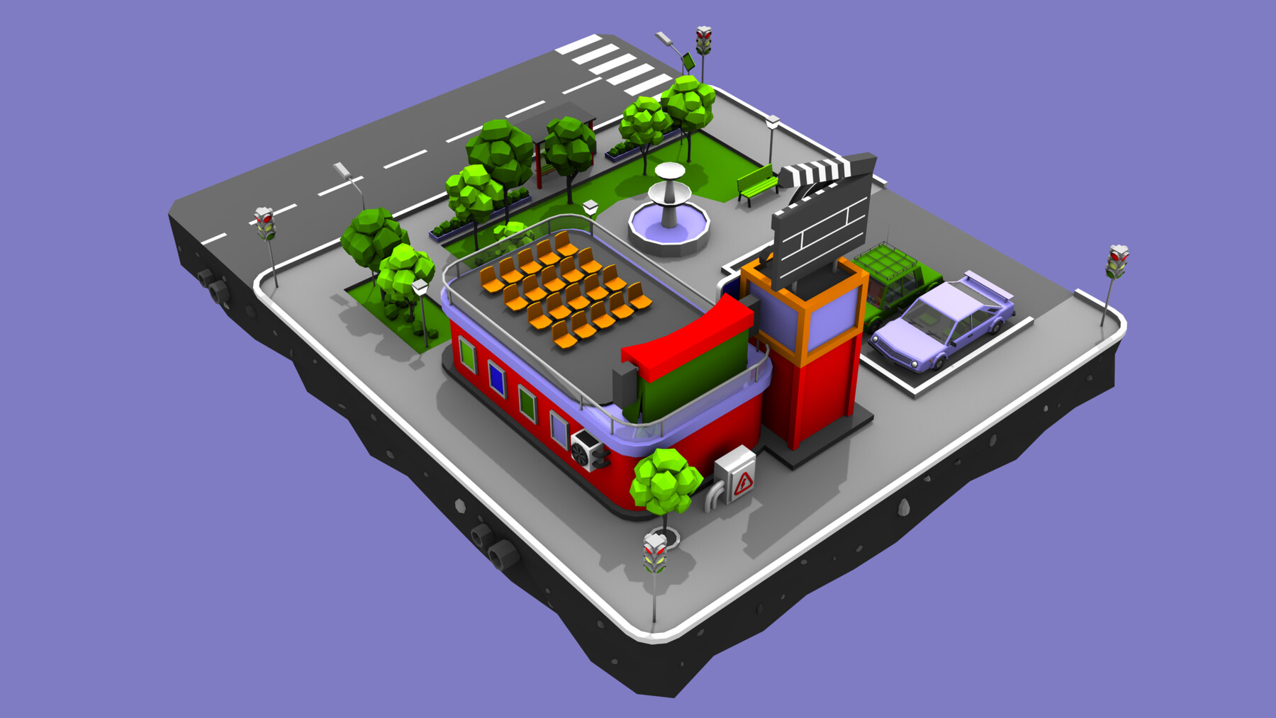 ArtStation - Cinema Block from Cartoon Low Poly City | Resources