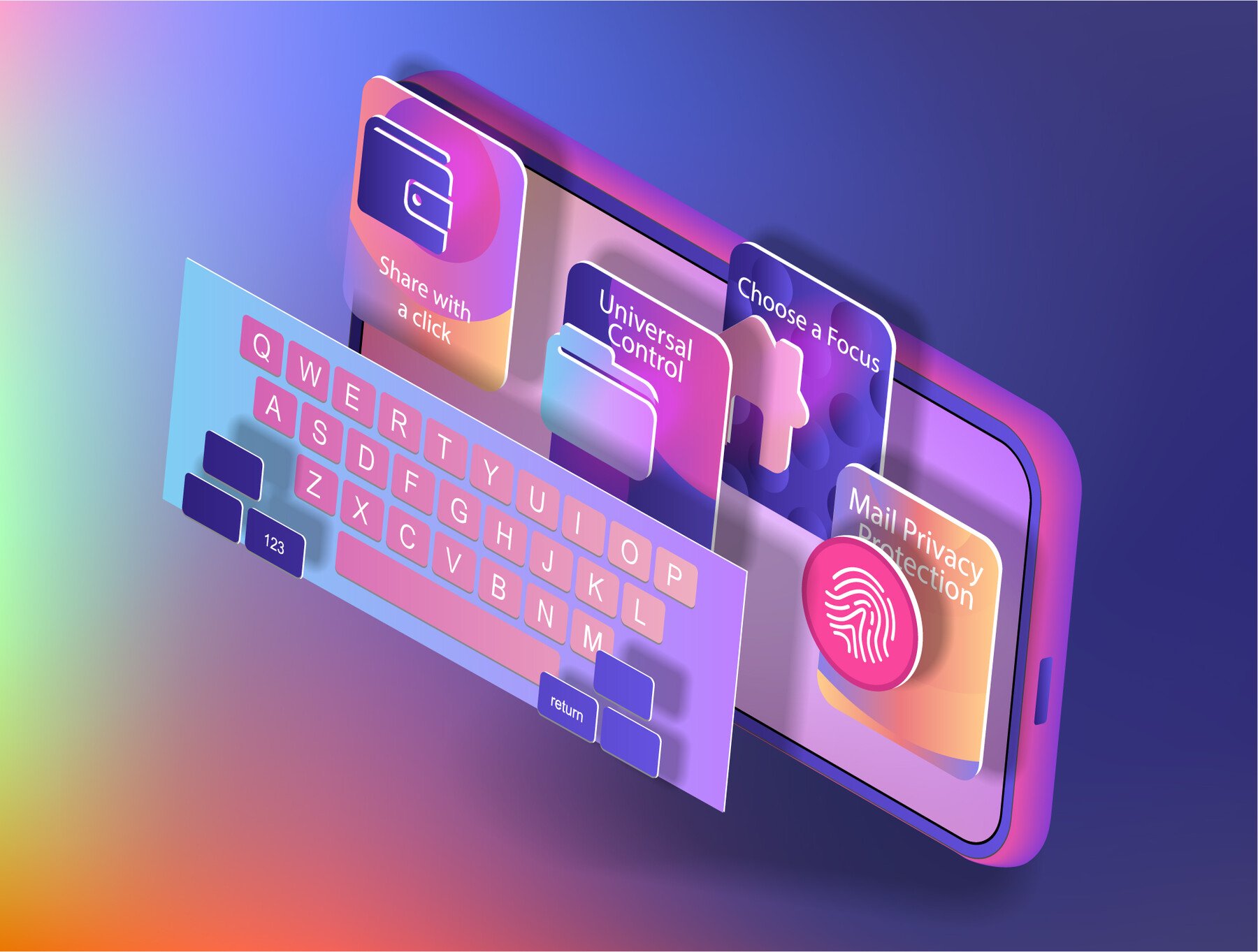 ArtStation - Mobile phone in isometry and web interface elements | Artworks