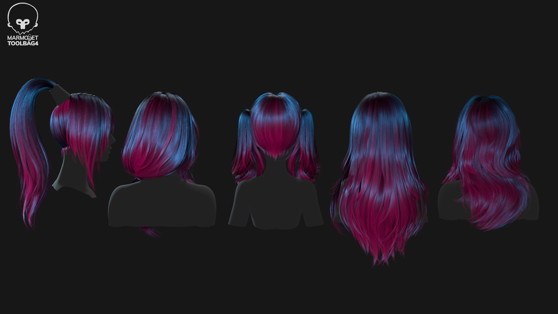 ArtStation - Stylized Hairstyle Pack Vol1 (5 pieces). Low-poly / Game ...
