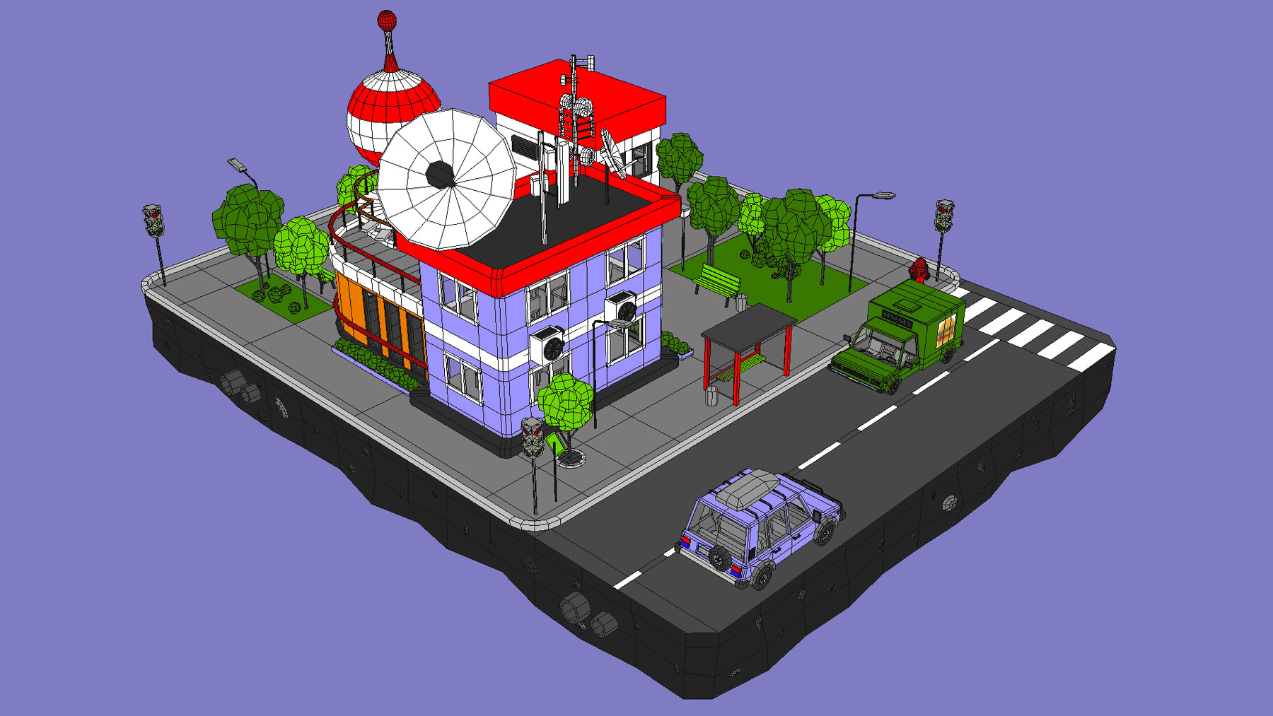 ArtStation - Science Center Block from Cartoon Low Poly City | Resources