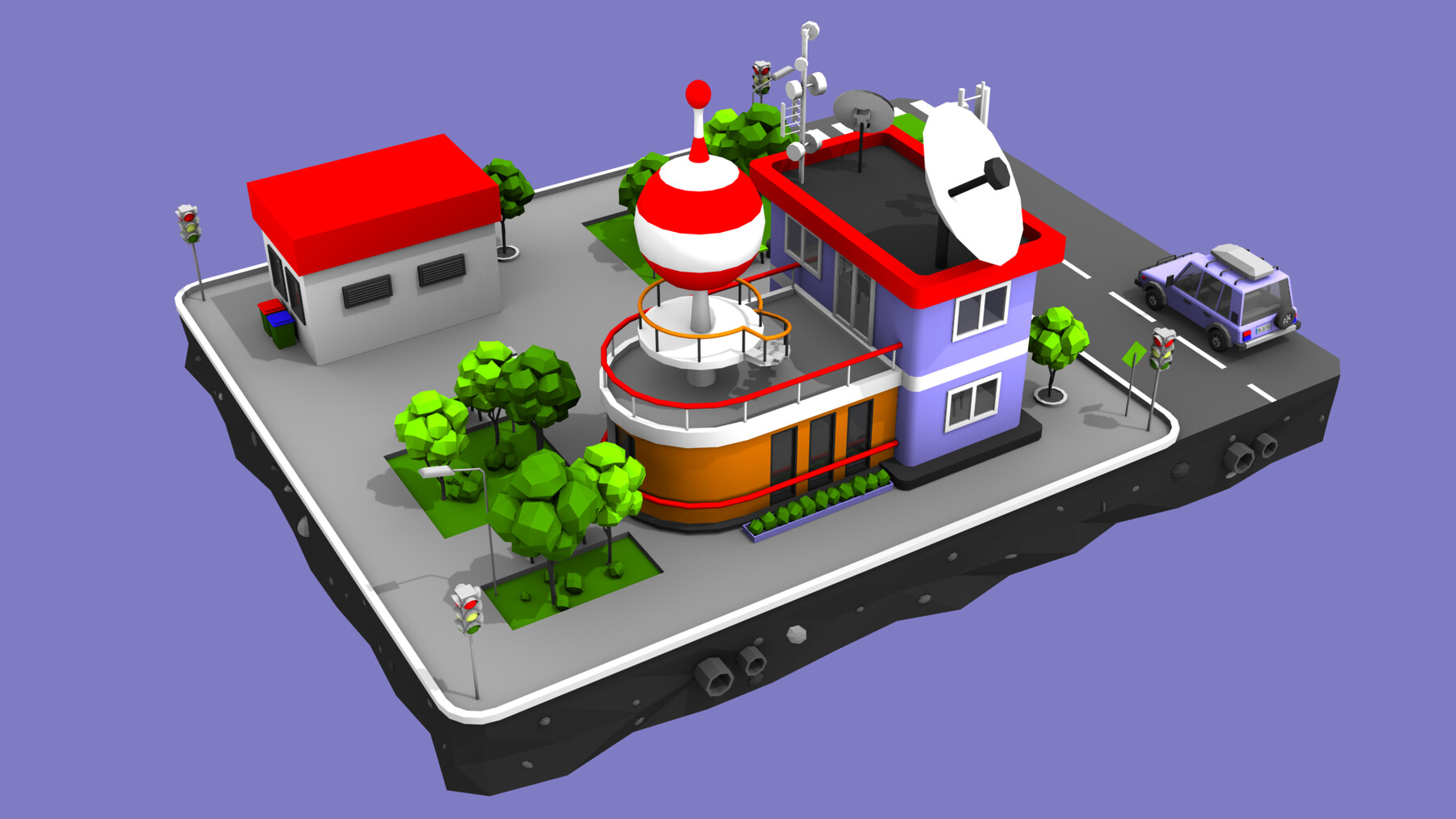 ArtStation - Science Center Block from Cartoon Low Poly City | Resources
