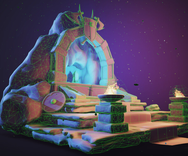 ArtStation - Magic Altar Low Poly PBR Game ready Low-poly | Game Assets