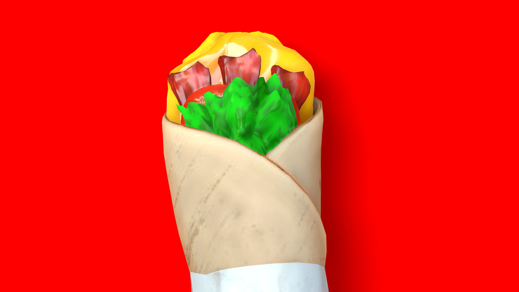 ArtStation - Stylized Cheesy Chicken Wrap | Game Assets