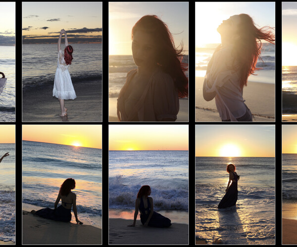 ArtStation - x144 Dancing Beach at Sunset - Pose Reference Pack | Resources