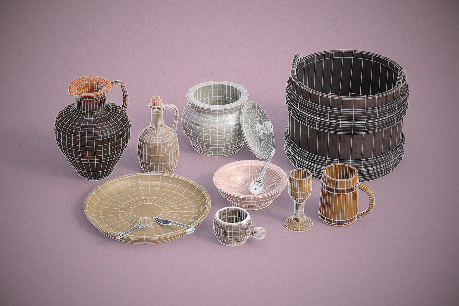 ArtStation - Medieval Tableware PROPS PBR Set#2 | Resources
