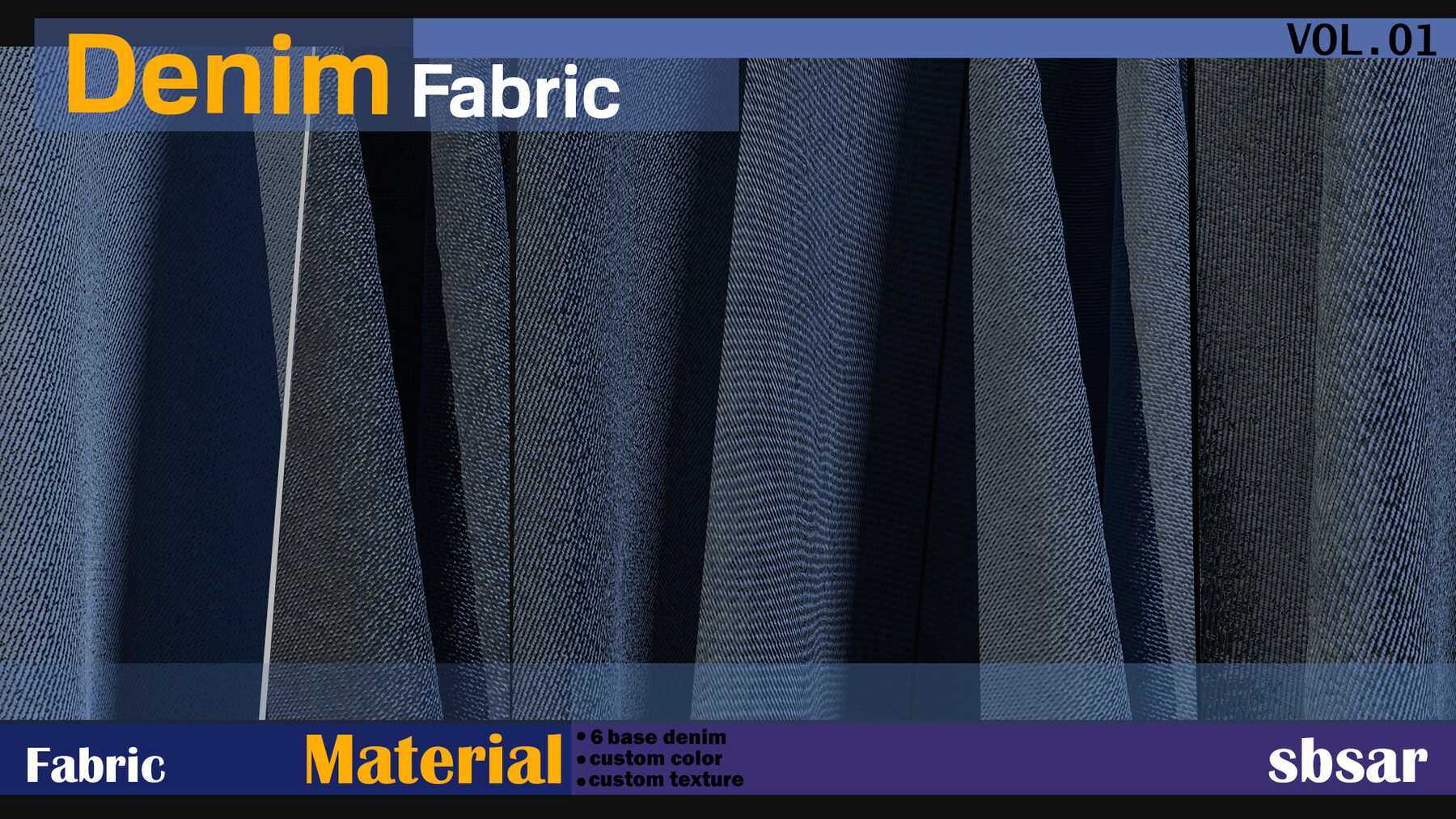 ArtStation - Denim Fabric Material-SBSAR-custom color- custom fabric ...