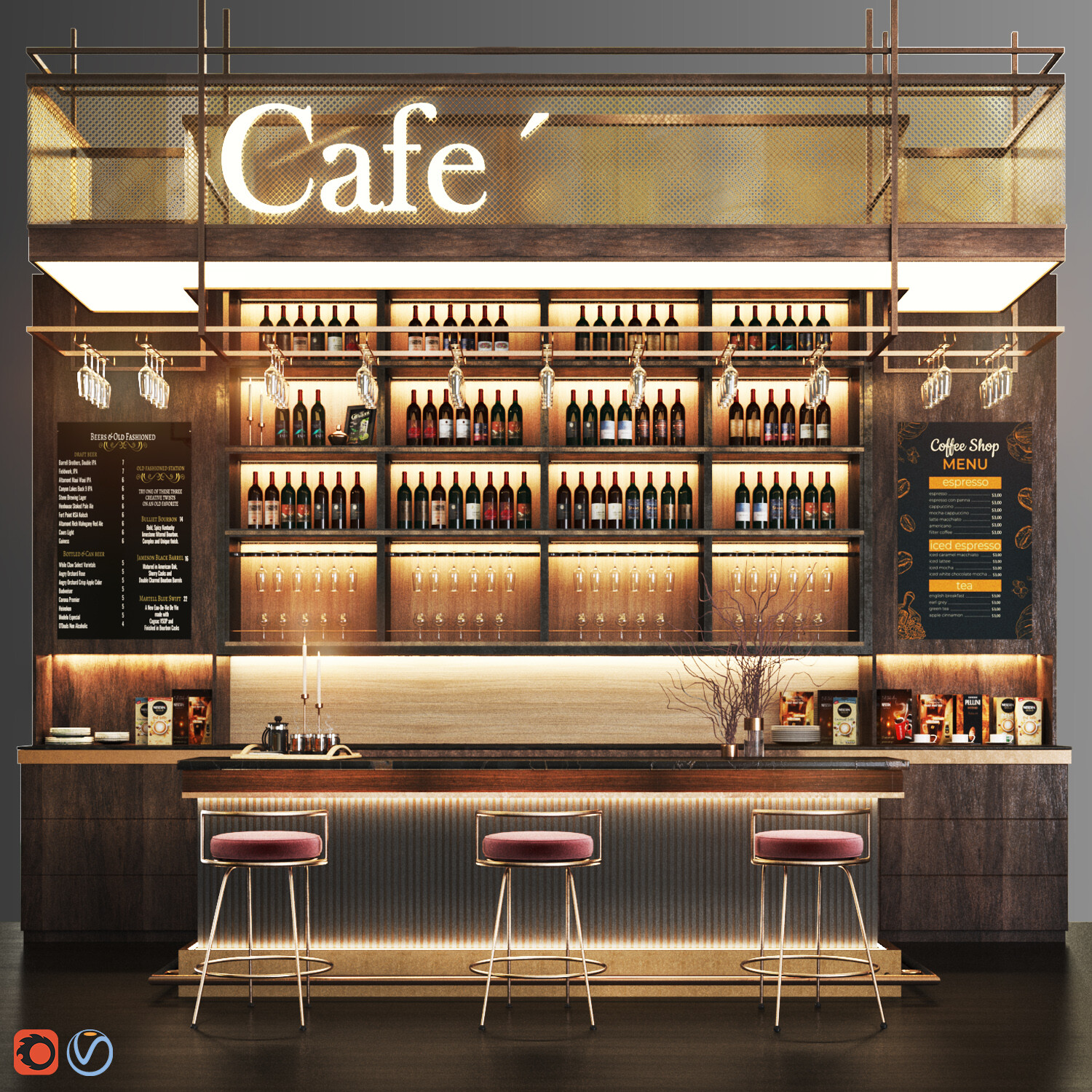 ArtStation - Cafe Restaurant Gold | Resources