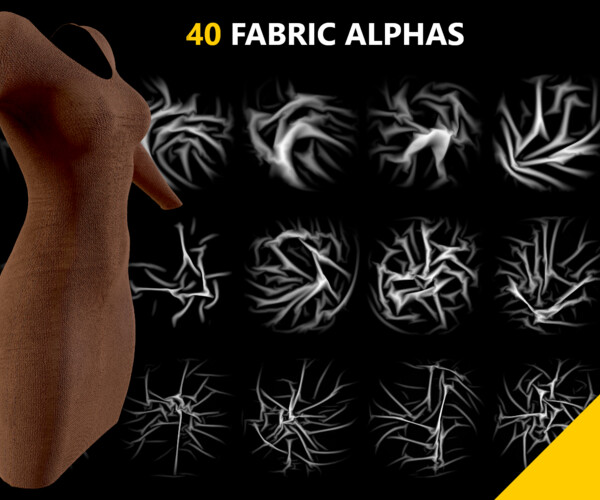 ArtStation - 40 FABRIC ALPHAS (PNG) (4K) (FREE) | Brushes