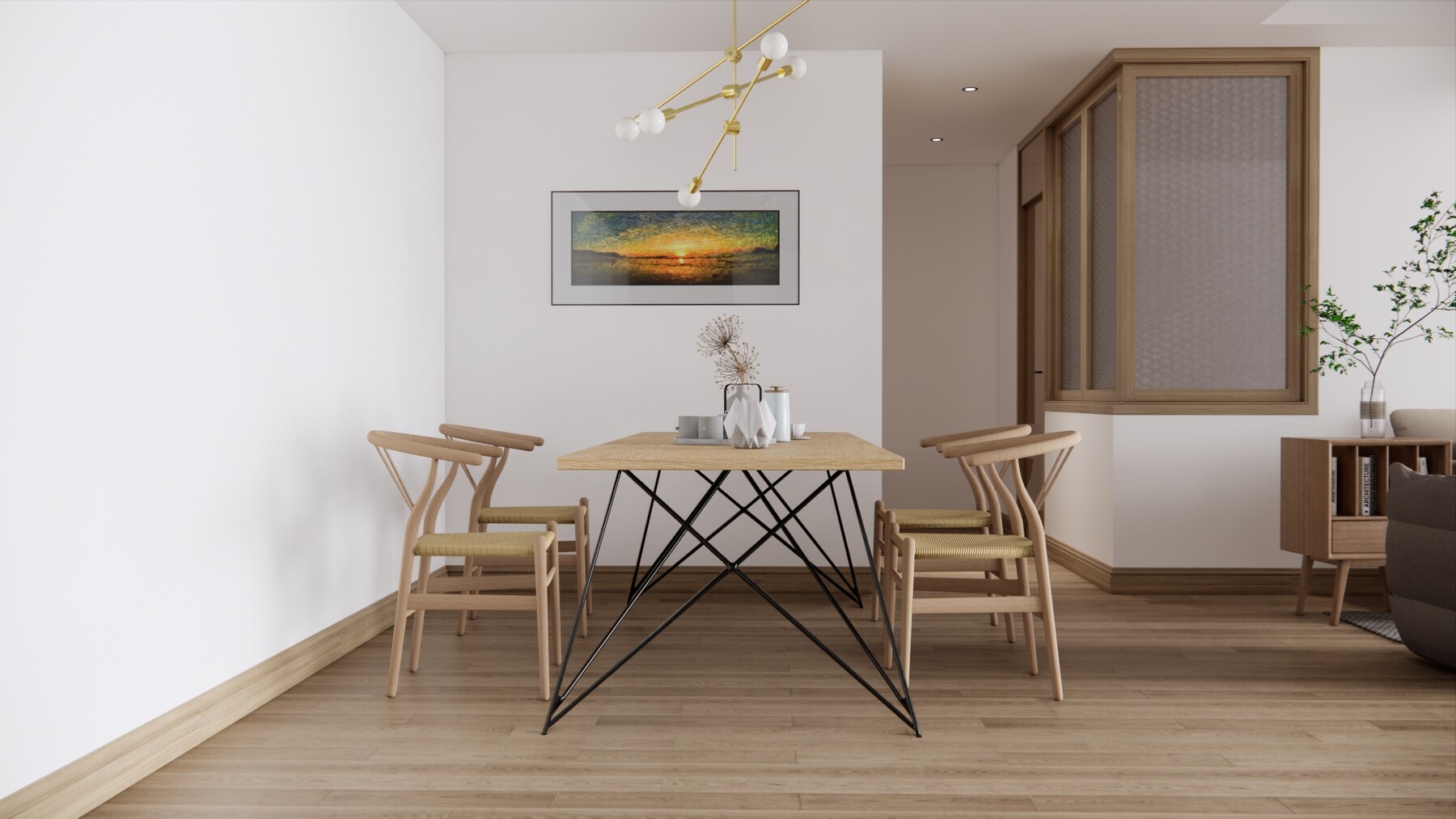 ArtStation - Enscape 3.2 Simple Nordic style Interior Living room ...