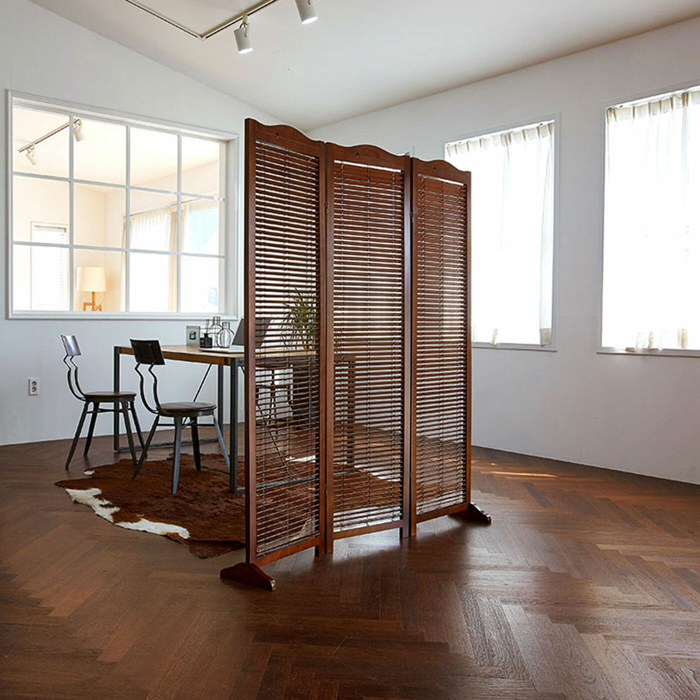 ArtStation - Blind wood 3-tier folding interior high partition | Resources