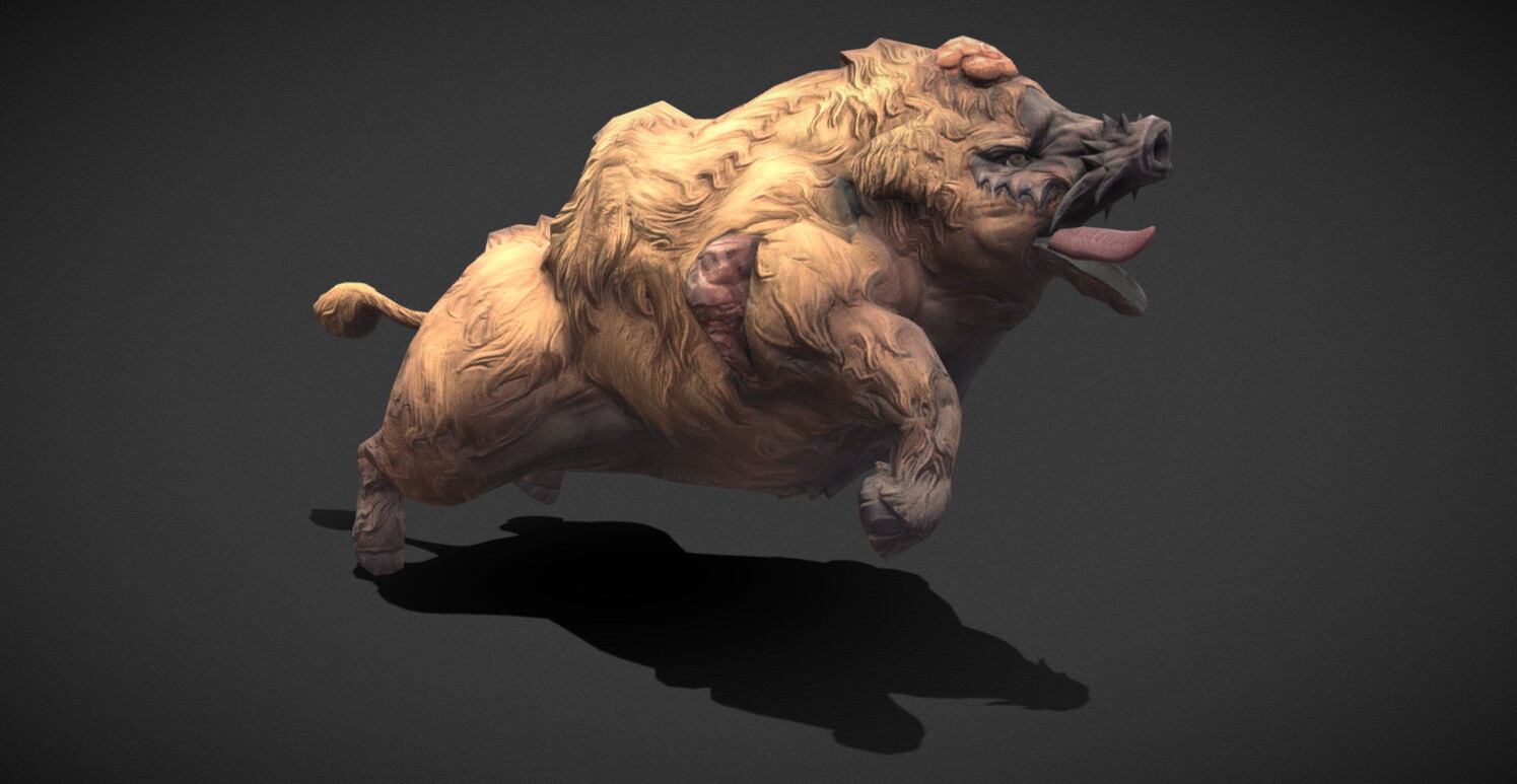 ArtStation - Fantasy Creature - Battle Boar | Game Assets
