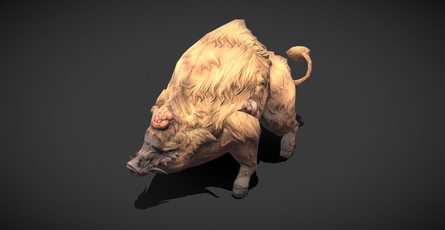 ArtStation - Fantasy Creature - Battle Boar | Game Assets