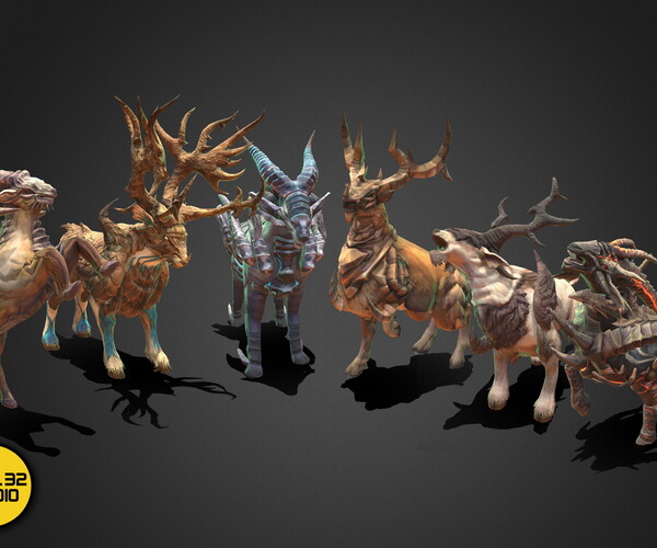 ArtStation - Fantasy Creature - Battle Deer | Game Assets