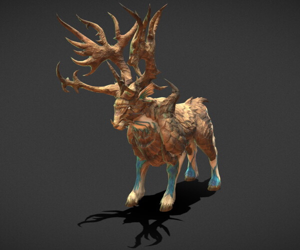 ArtStation - Fantasy Creature - Battle Deer | Game Assets