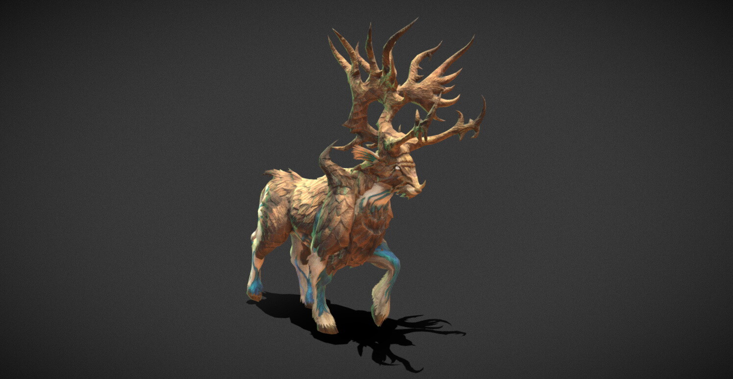 ArtStation - Fantasy Creature - Battle Deer | Game Assets