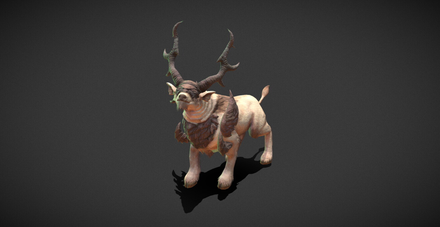 ArtStation - Fantasy Creature - Battle Deer | Game Assets