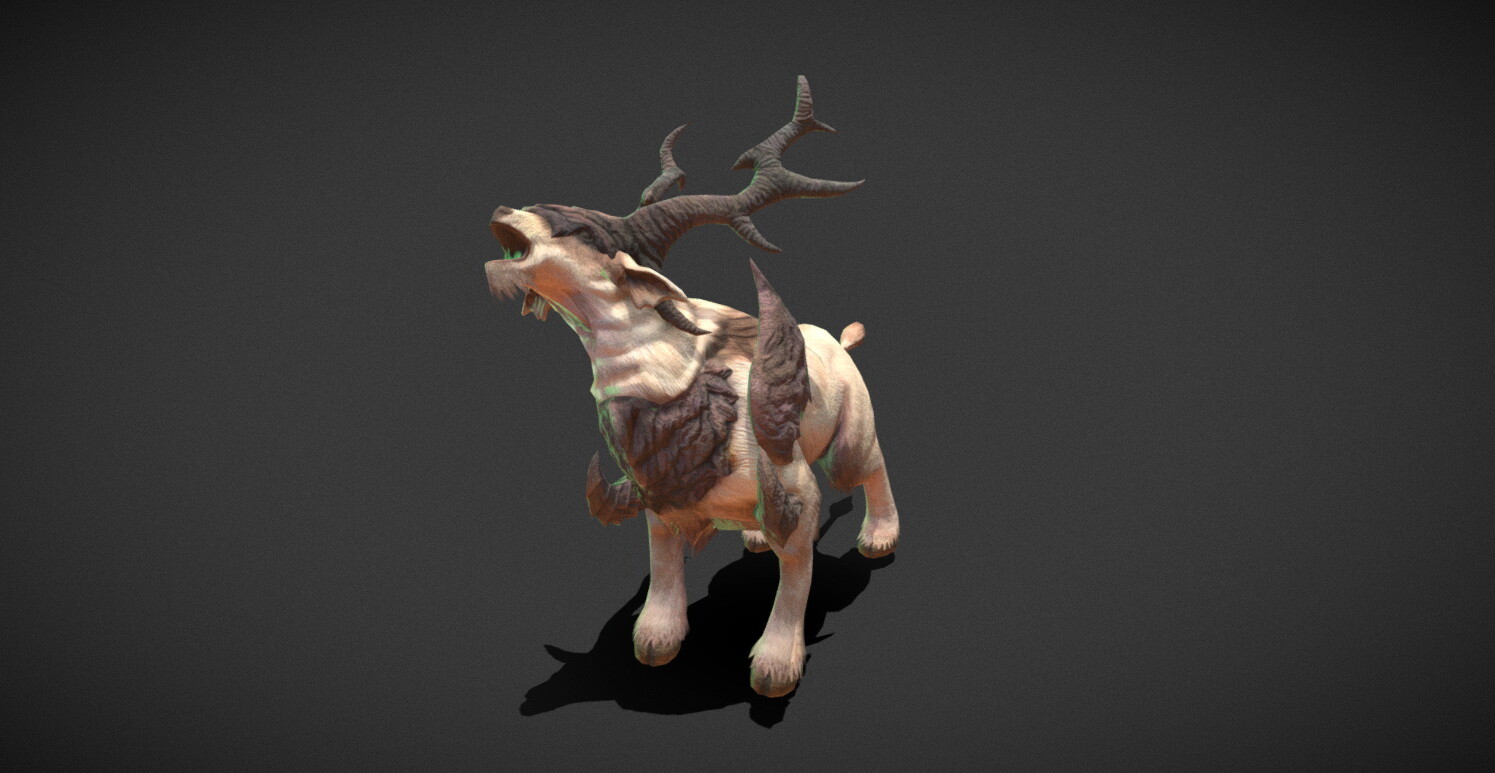 ArtStation - Fantasy Creature - Battle Deer | Game Assets