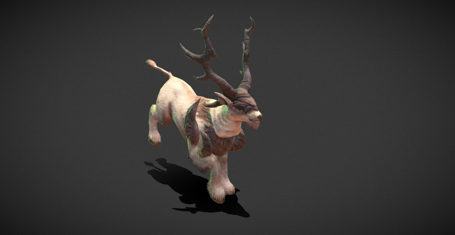 ArtStation - Fantasy Creature - Battle Deer | Game Assets