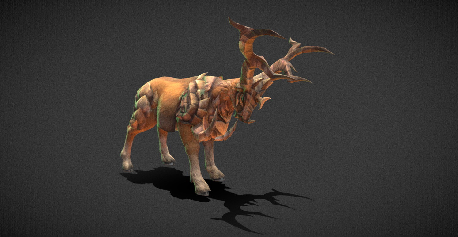 ArtStation - Fantasy Creature - Battle Deer | Game Assets