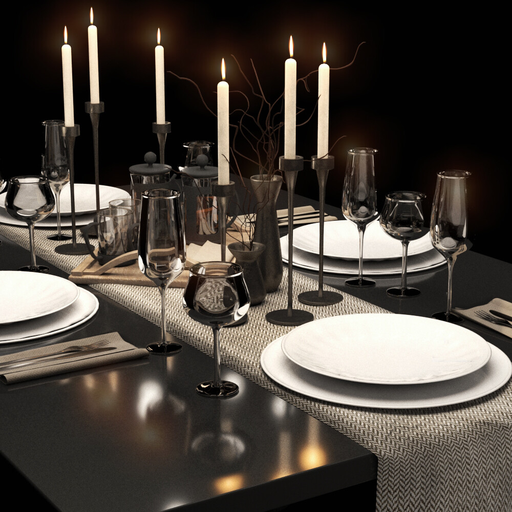 ArtStation - Table_setting_r1 dinning | Resources