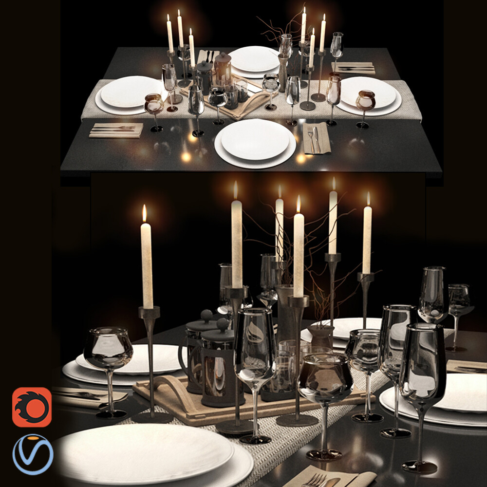 ArtStation - Table_setting_r1 dinning | Resources