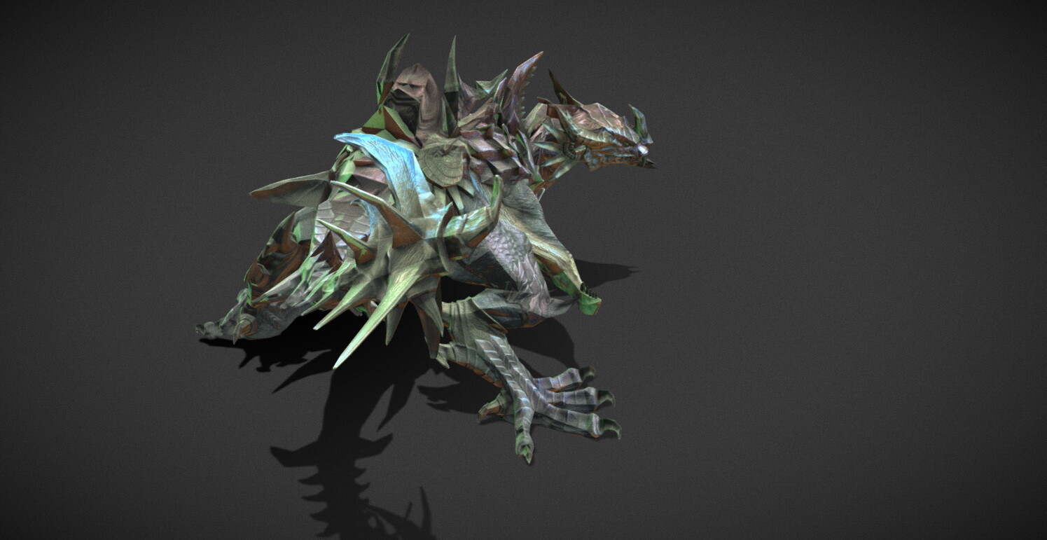 ArtStation - Fantasy Creature - Combat Dinosaur | Game Assets
