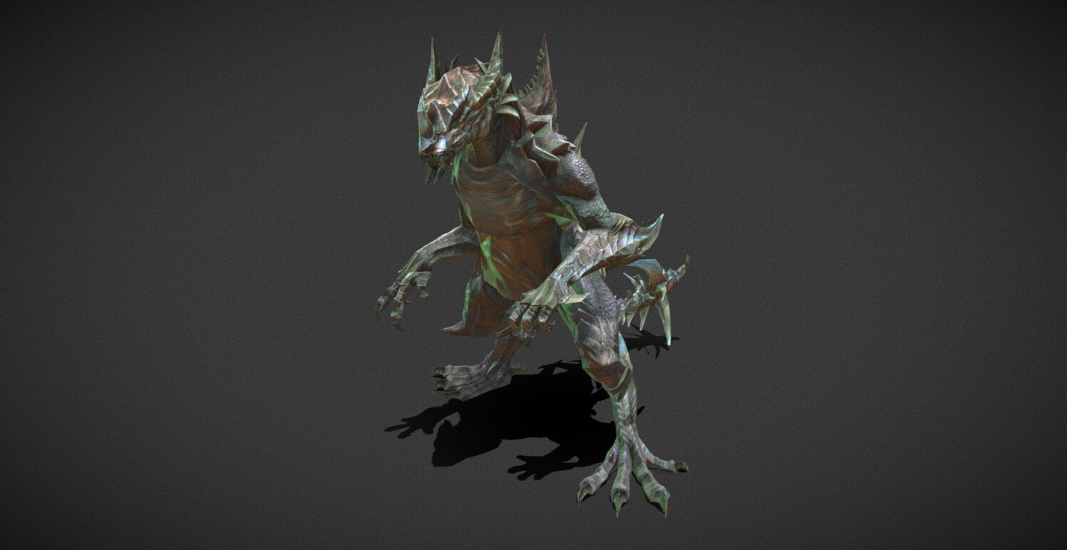 ArtStation - Fantasy Creature - Combat Dinosaur | Game Assets