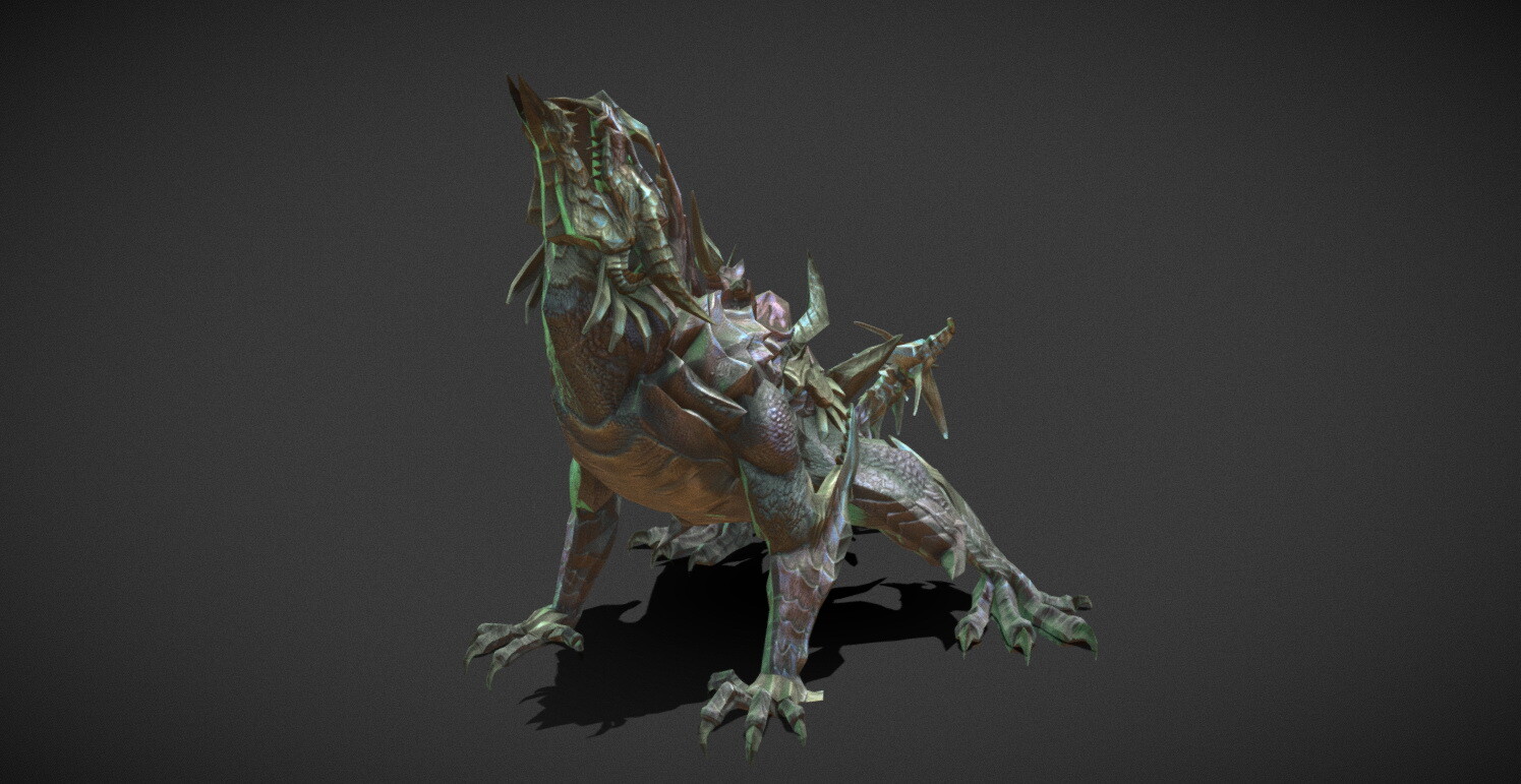 ArtStation - Fantasy Creature - Combat Dinosaur | Game Assets