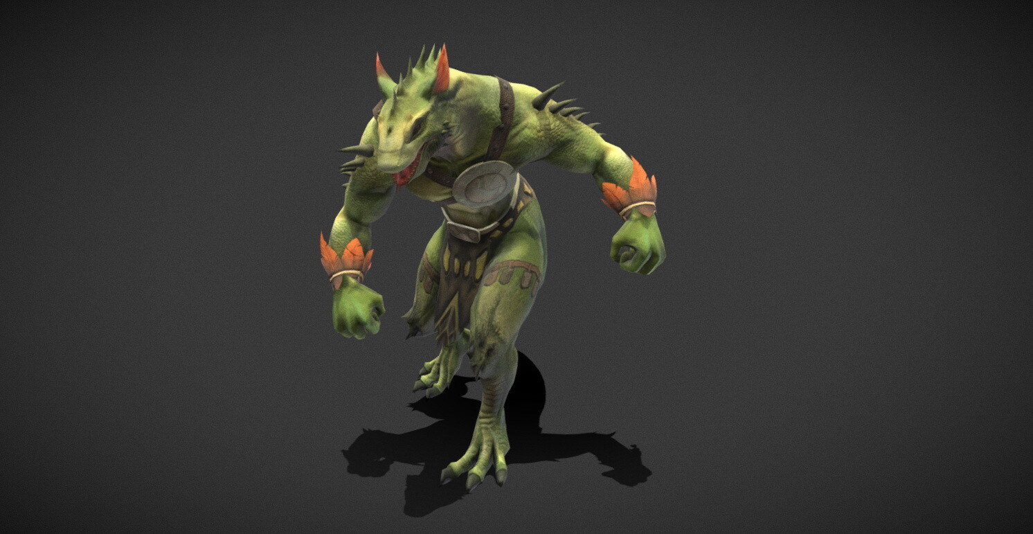 ArtStation - Fantasy Creature - Combat LizardMan | Game Assets