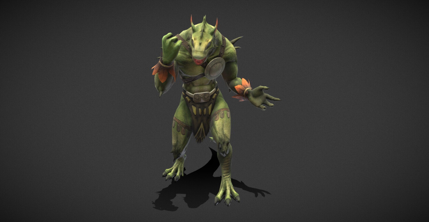 ArtStation - Fantasy Creature - Combat LizardMan | Game Assets