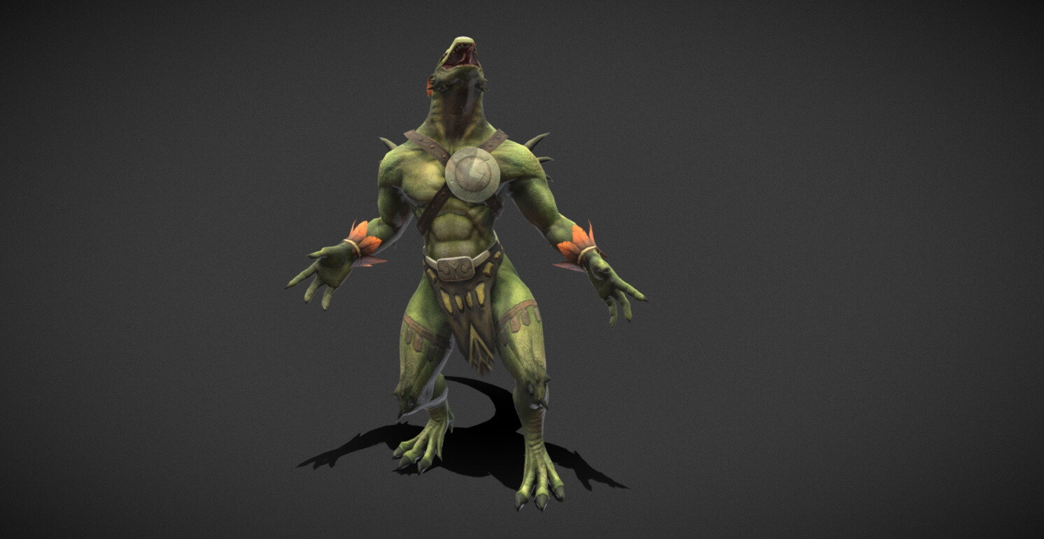 ArtStation - Fantasy Creature - Combat LizardMan | Game Assets