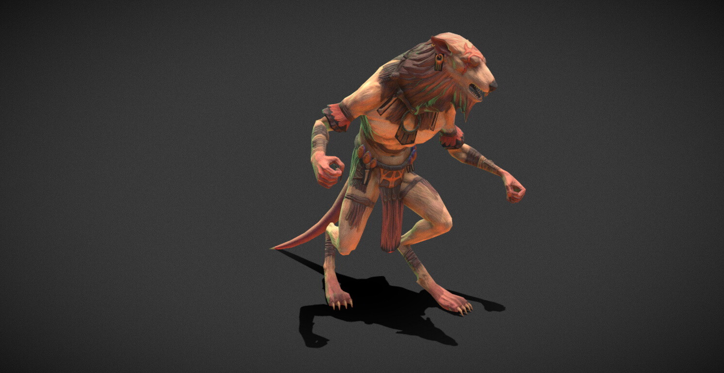 ArtStation - Fantasy Creature - Combat RatMan | Game Assets
