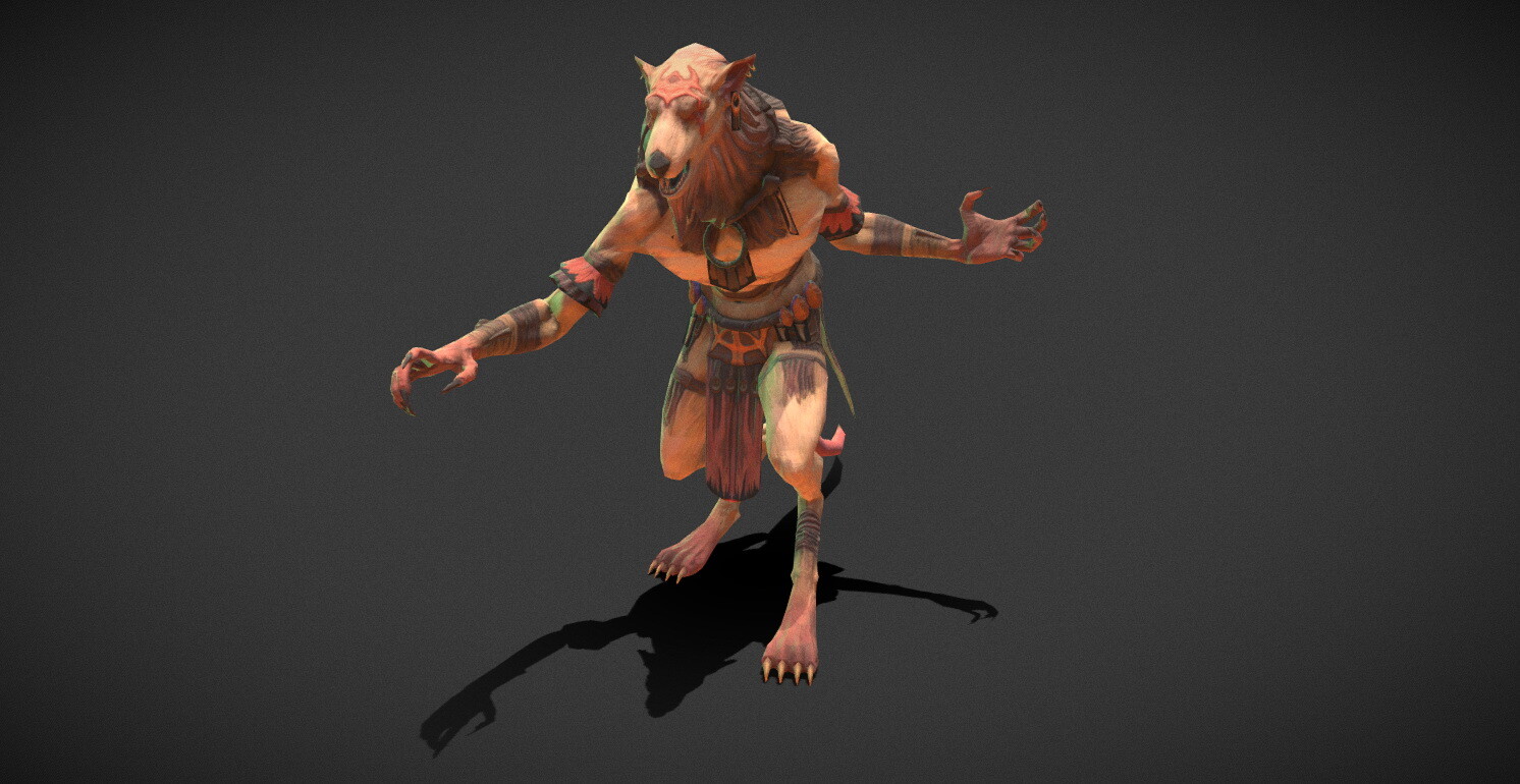 ArtStation - Fantasy Creature - Combat RatMan | Game Assets