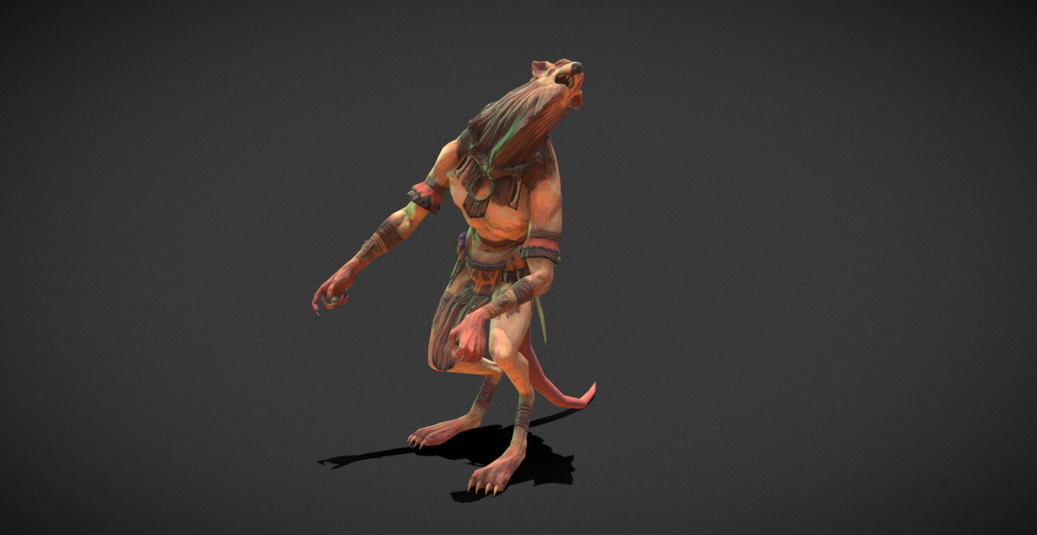 ArtStation - Fantasy Creature - Combat RatMan | Game Assets