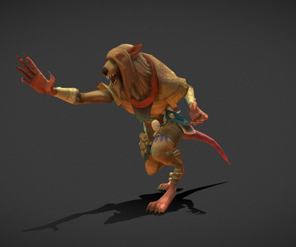 ArtStation - Fantasy Creature - Combat RatMan | Game Assets