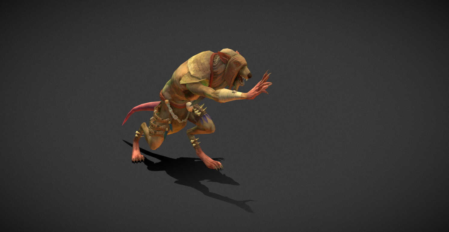 ArtStation - Fantasy Creature - Combat RatMan | Game Assets